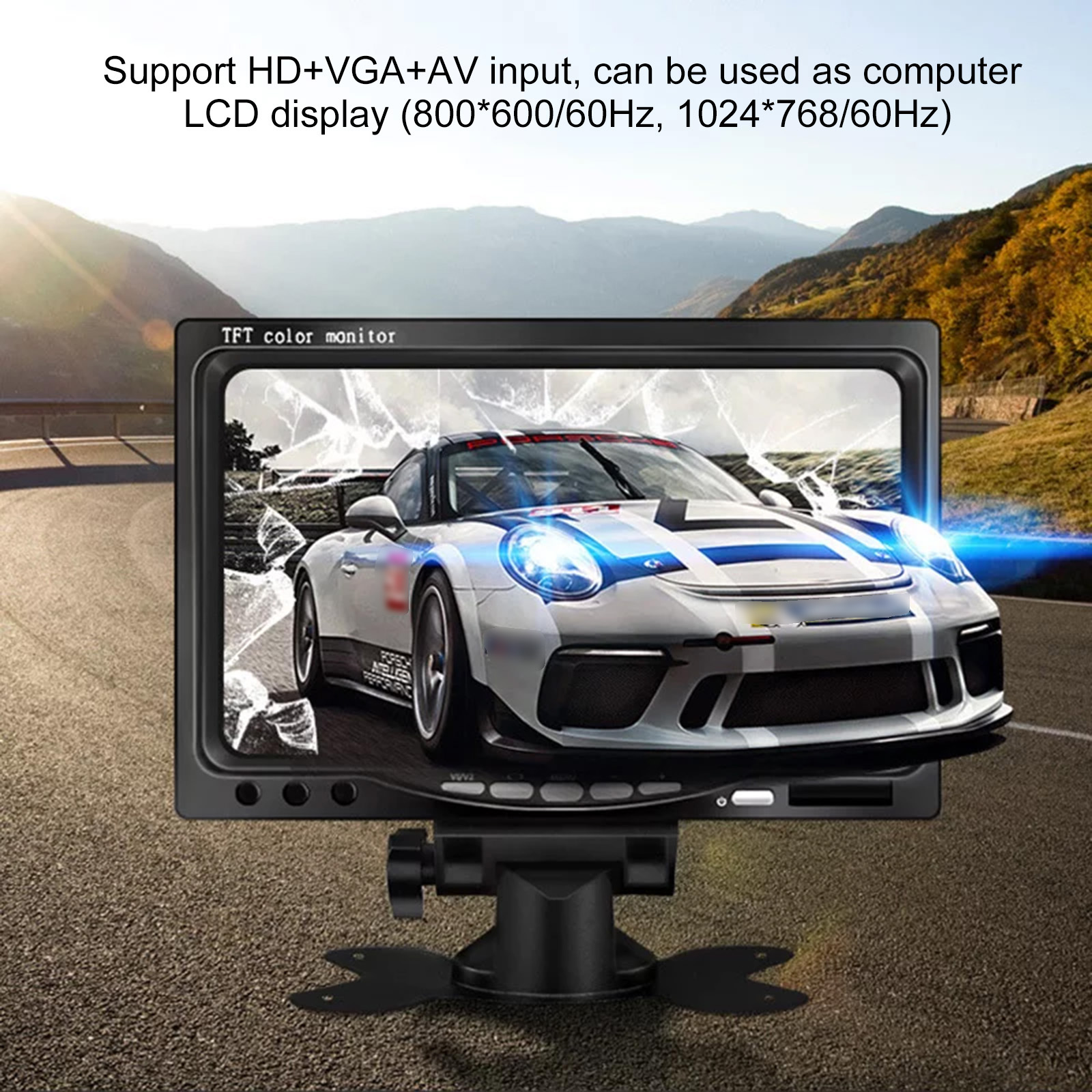 7 Inch Hd Tft Lcd Monitor Hd Av Vga-ingang Ingebou... – Vicedeal