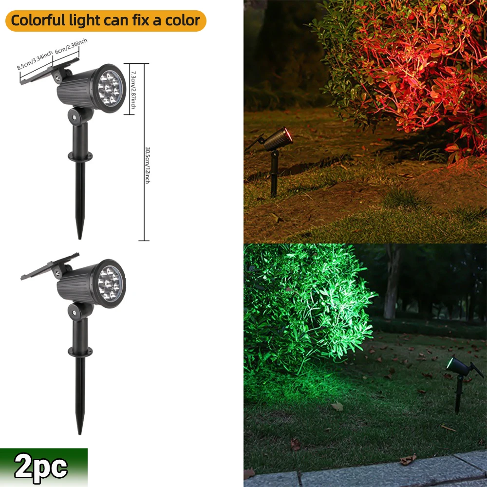 9 LED Solar Spot Lights IP65 Waterproof Outdoor RG... – Grandado