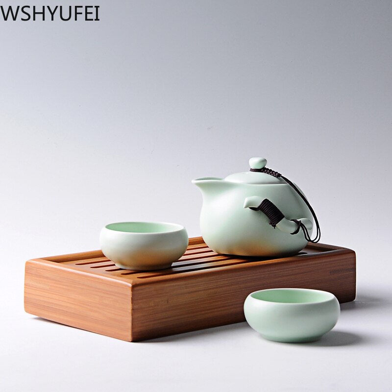 Bamboo Tea Tray Solid Bamboo Tea Board Tea set Tea... – Grandado