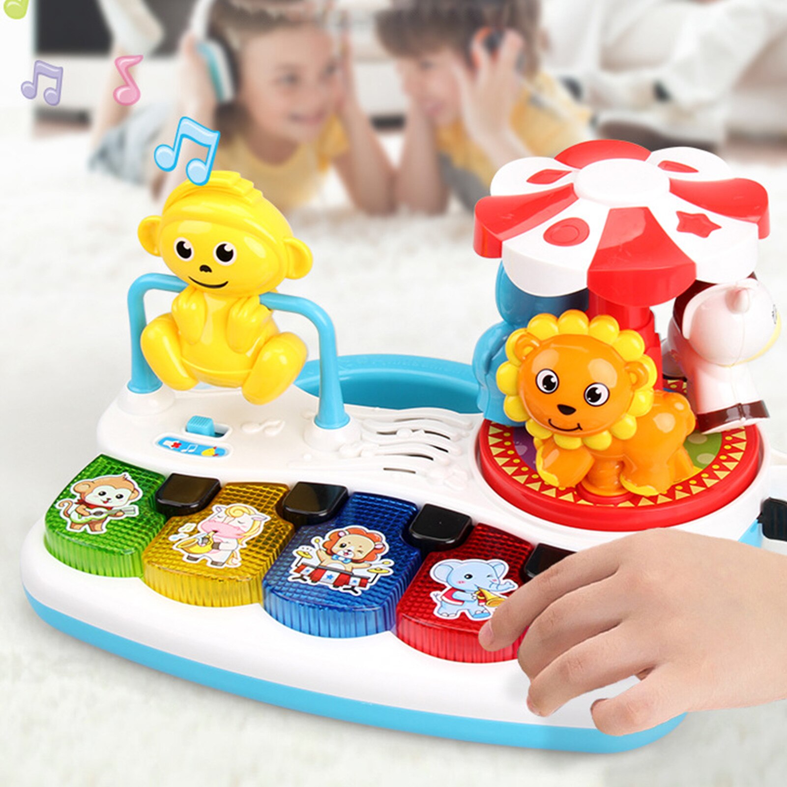 Animal Shape Multifunctional Musical Carousel Pian... – Grandado