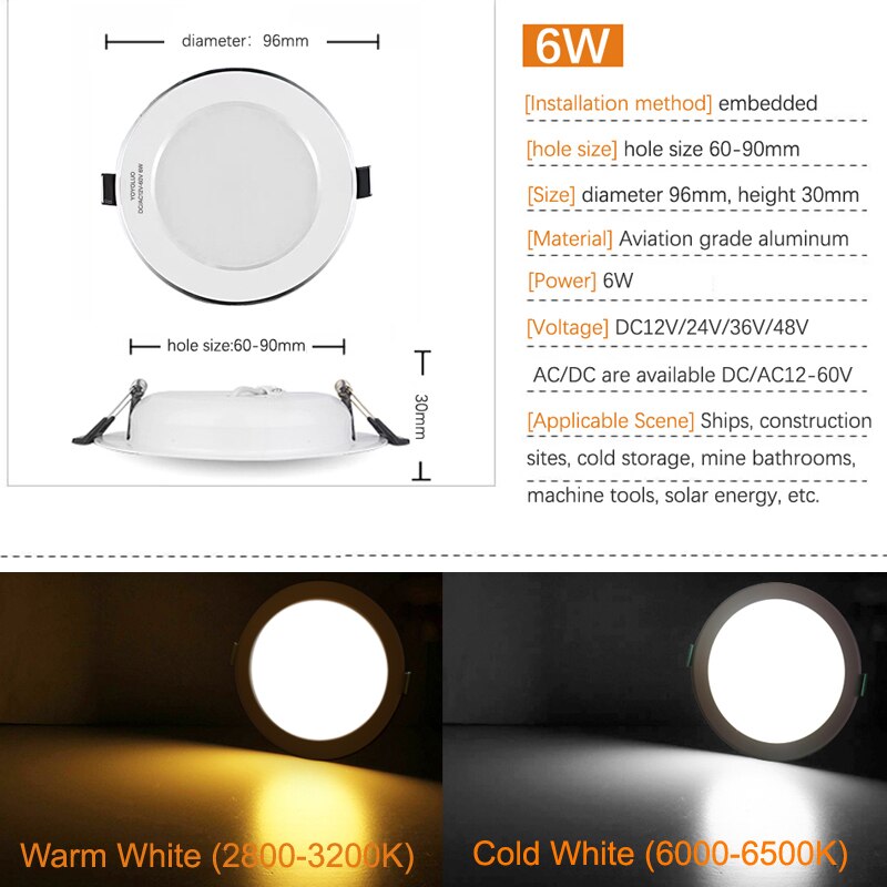 DC AC 12v 24v 36V 48V Ultra Thin Integrated LED Do... – Grandado