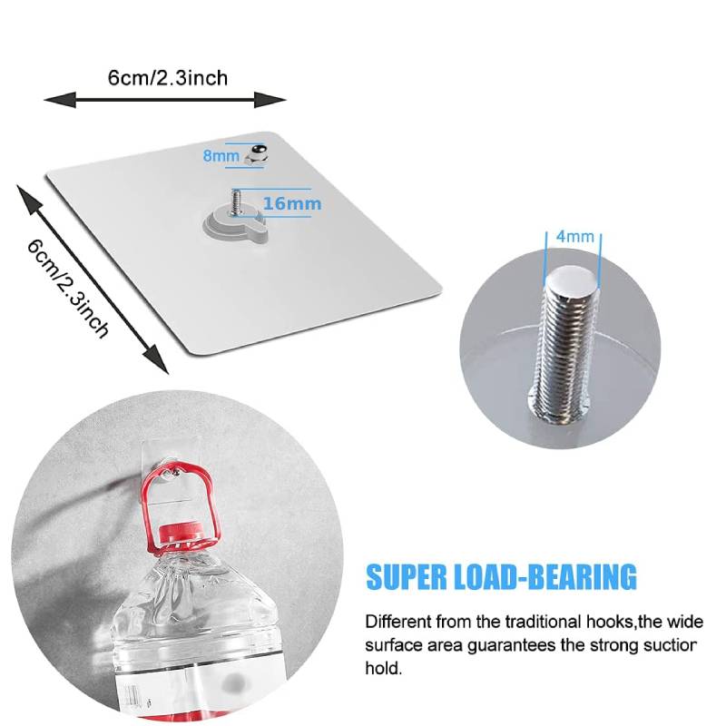 10pcs Adhesive Screws Wall Mount Hanging Nails No ... – Grandado