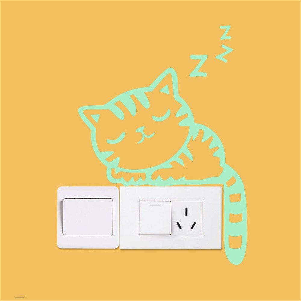 Cute Kitten Cat Luminous Noctilucent Glow Switch W... – Vicedeal