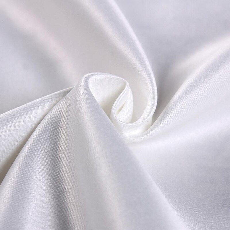 White Color 100% Polyester Bridal Satin Fabric Shi... – Grandado