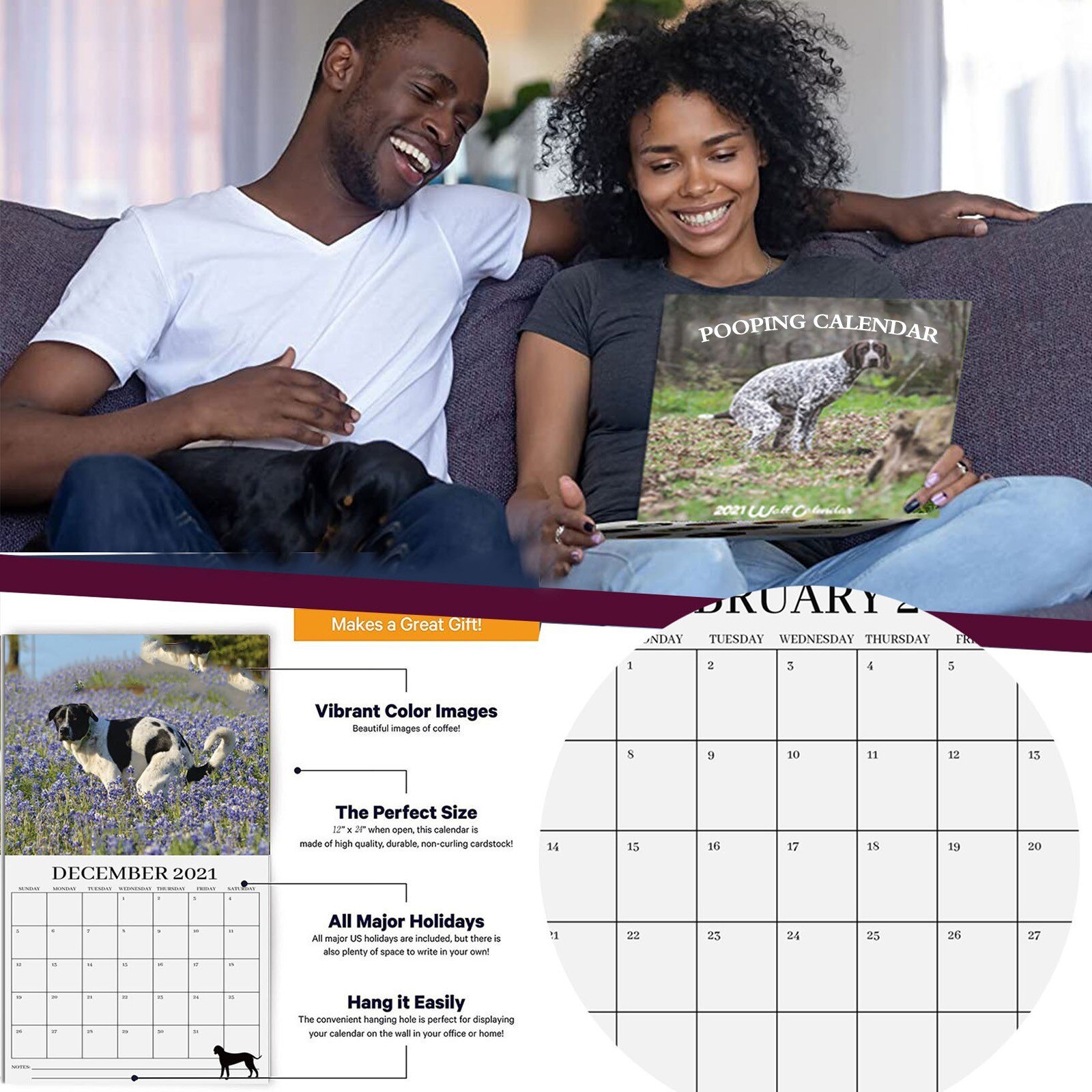 ежедневник Pooping Dogs Calendar, Pooping Dogs Wal... – Grandado