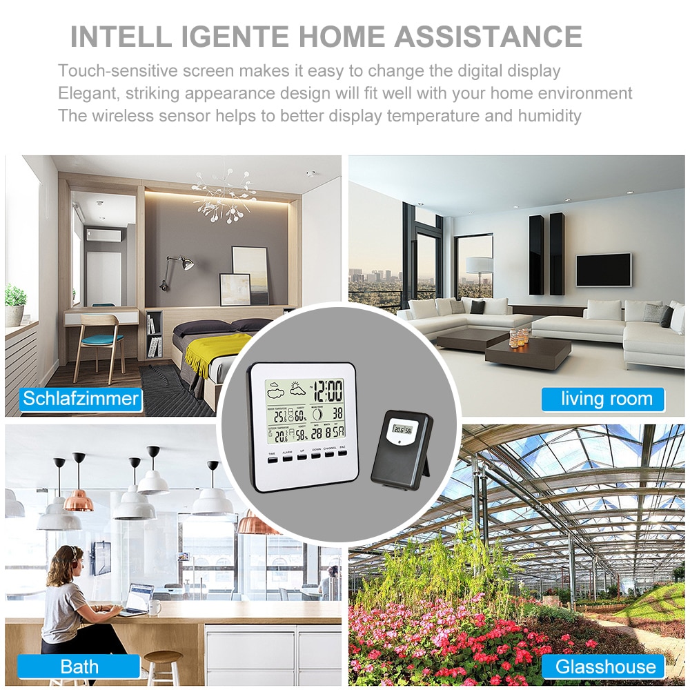 Digital Weather Station Wireless Indoor Outdoor To... – Grandado