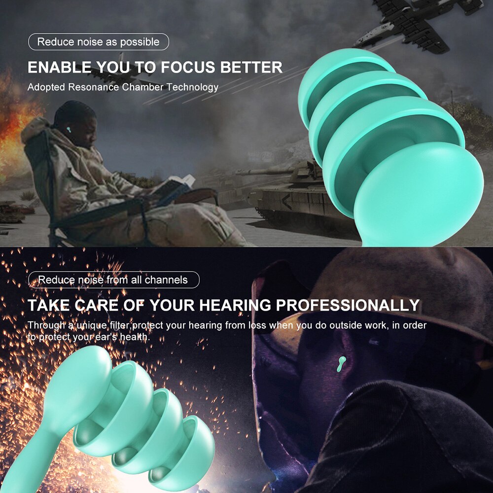 2 Pairs Reusable Noise Canceling Earplugs Soft Sil... – Grandado