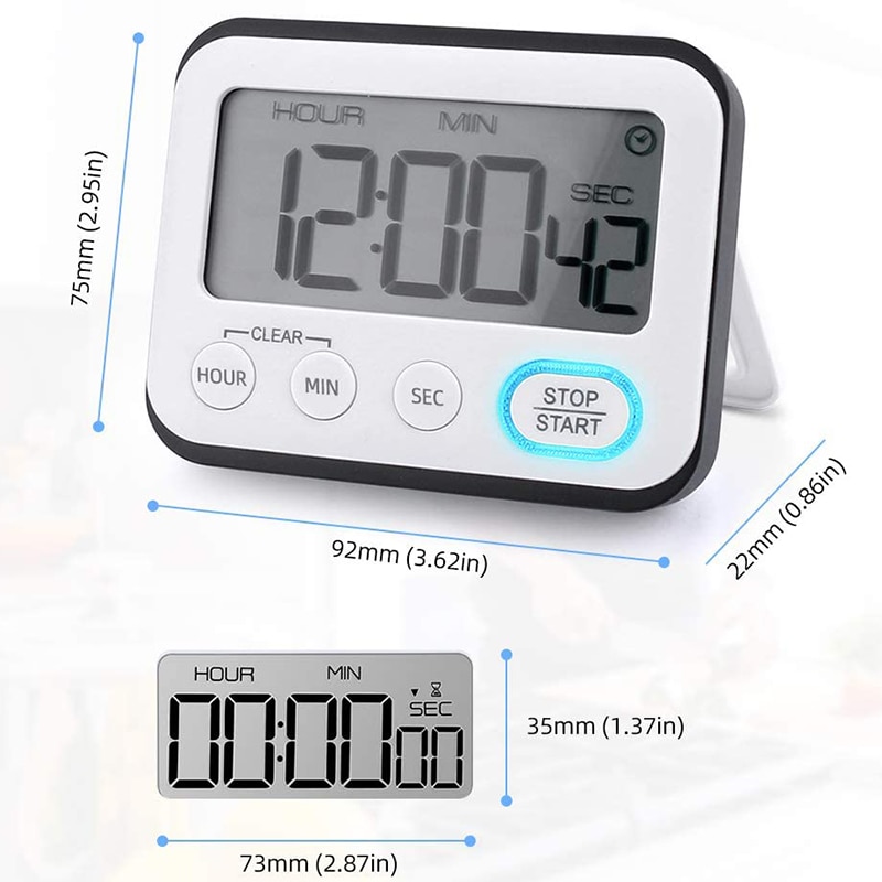 Digital Kitchen Timer LCD Cooking Timer, Alarm and... – Grandado