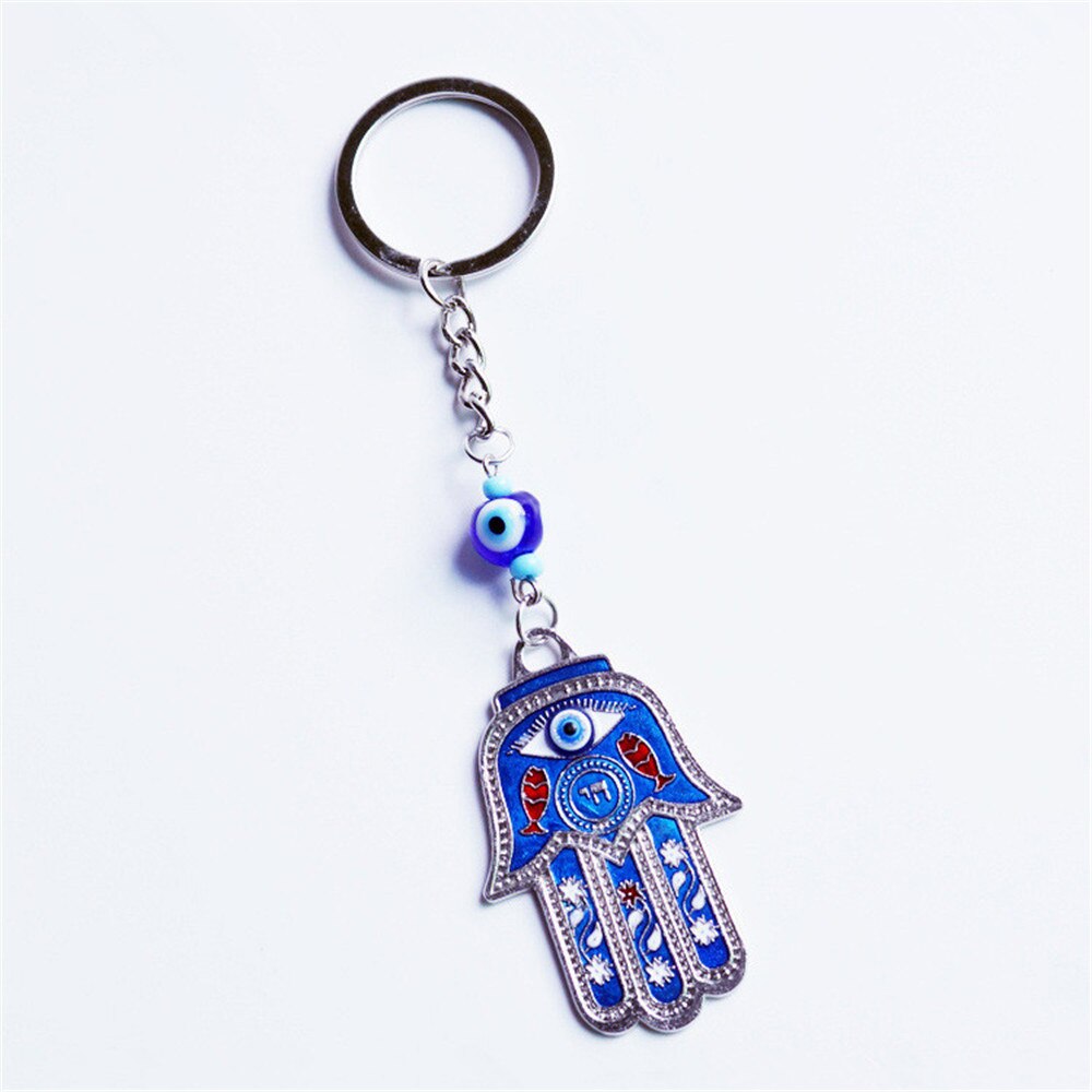 1PC Alloy Hamsa Hand Keychain Turkish Blue Eye Jew... – Grandado
