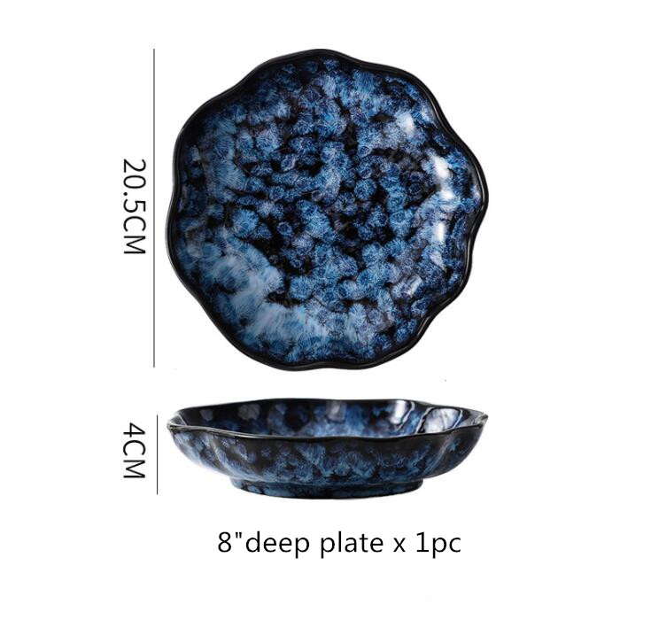 Blue Ceramic Dishes Western Dinner Plates Dinnerwa... – Grandado