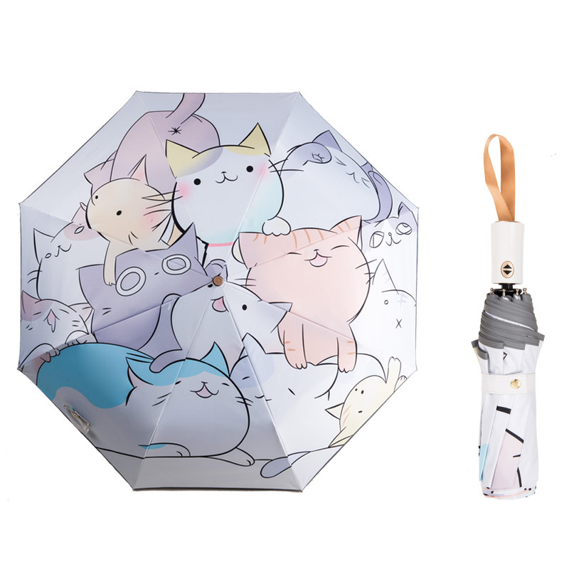 YADA INS Cartoon Cat Automatic Umbrellas Anti-UV R... – Grandado