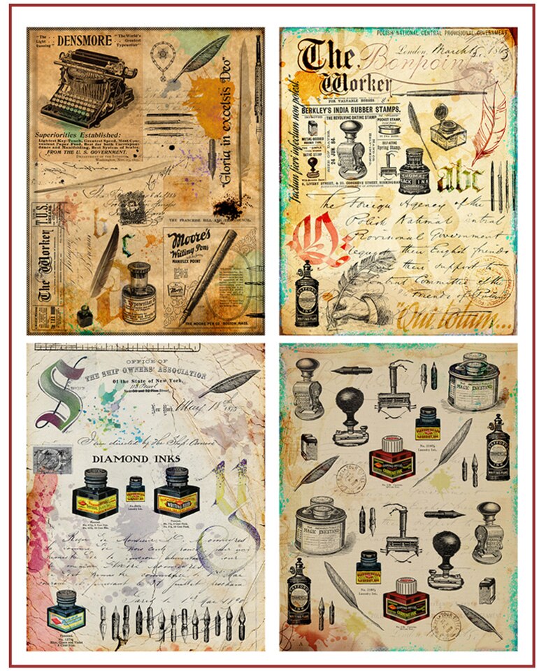 7kinds Vintage material paper DIY scrapbooking jun... – Grandado
