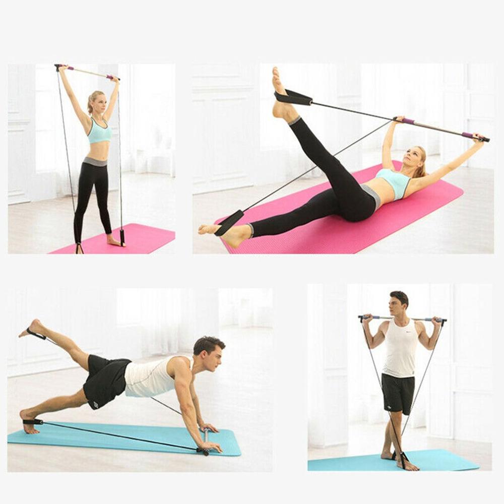 Portable Pilates Bar Kit Resistance Band Yoga Pila... – Grandado