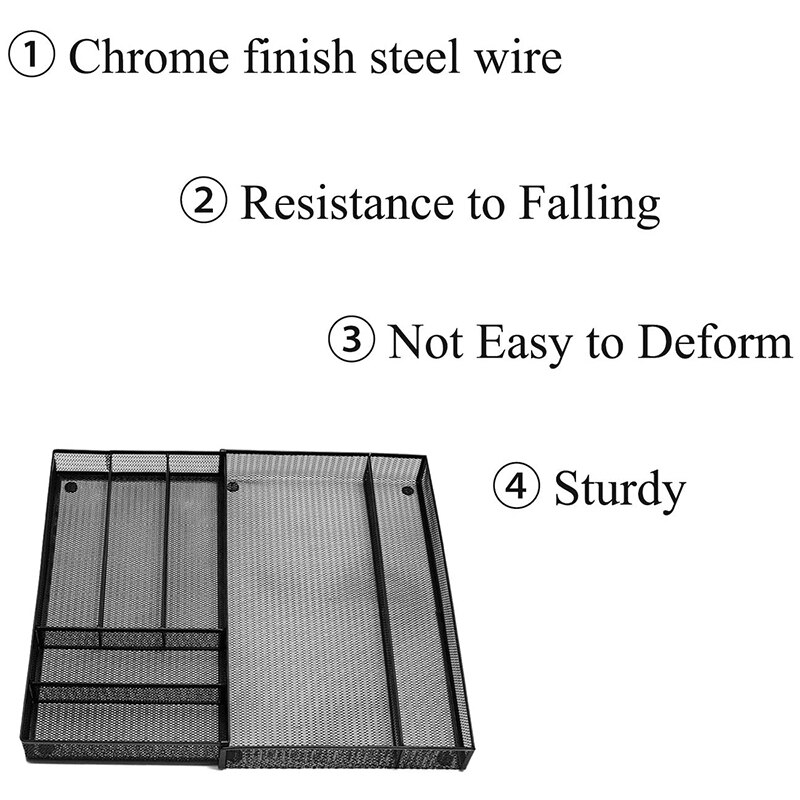 Practical Mesh Kitchen Drawer Cutlery Trays, Expan... – Vicedeal