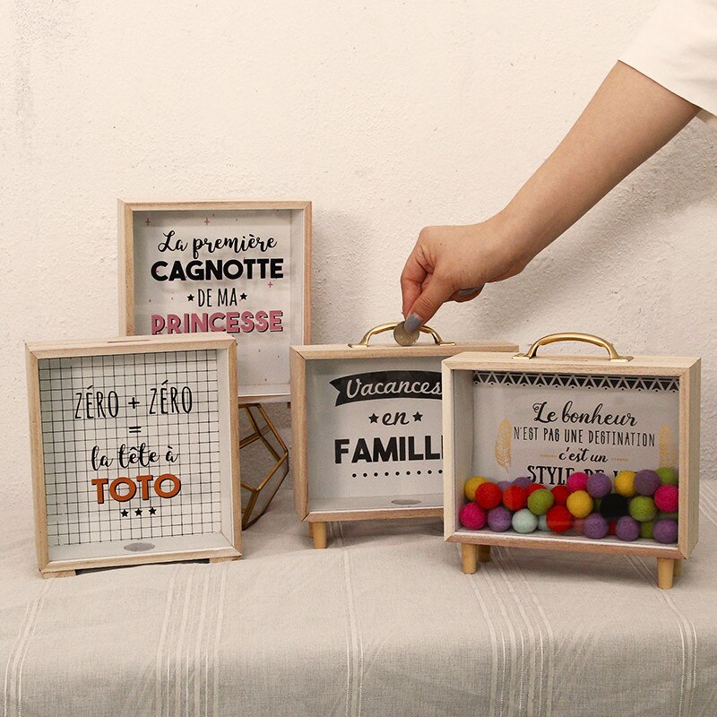 Creatieve Houten Koffer Spaarpot Gloednieuwe Houte... – Grandado