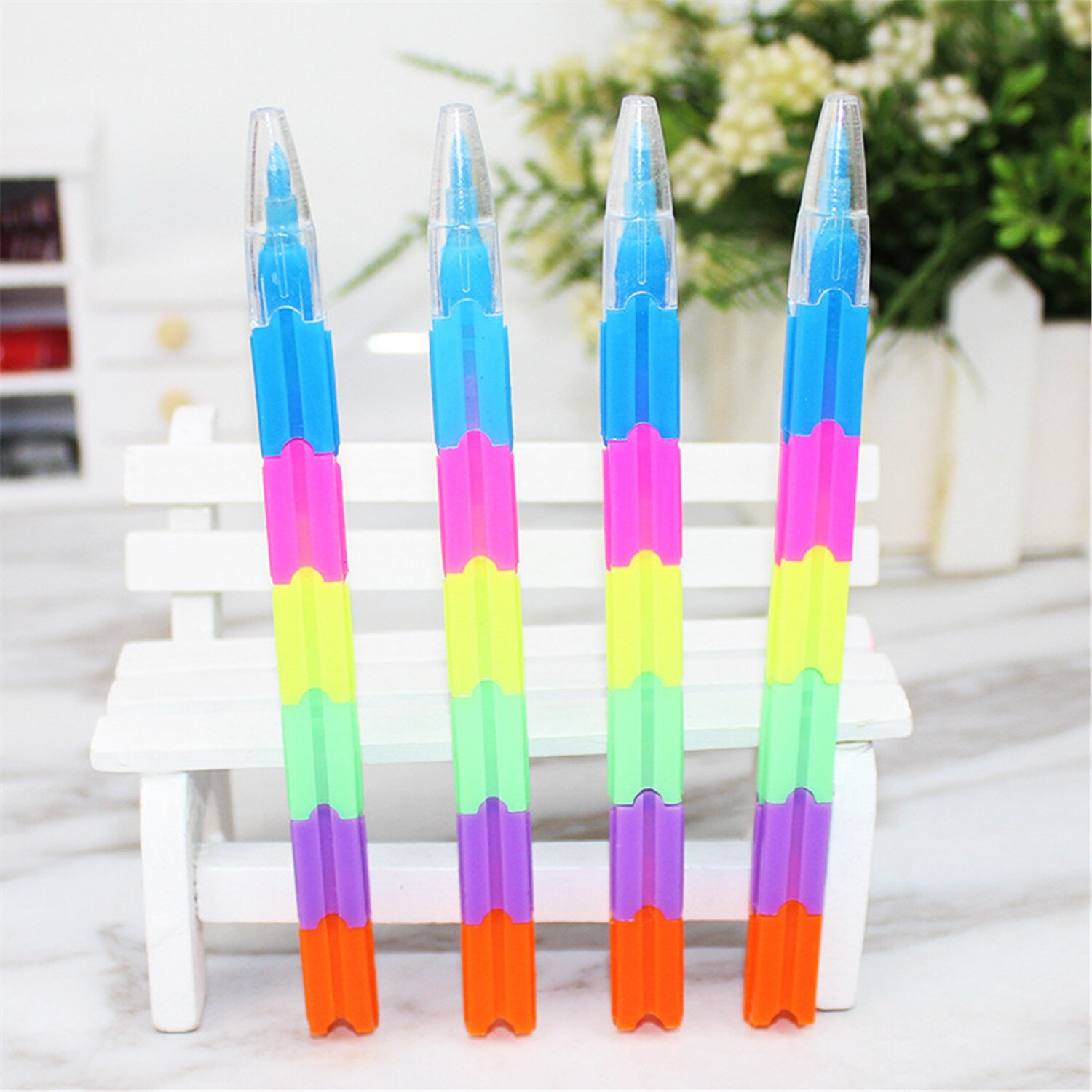 Pen 6 colors Replaceable Crayons Oil student Color... – Grandado