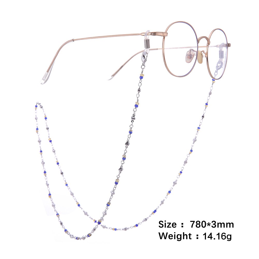 Teamer 78cm Handmade Glasses Chain Blue Stone Meta... – Vicedeal