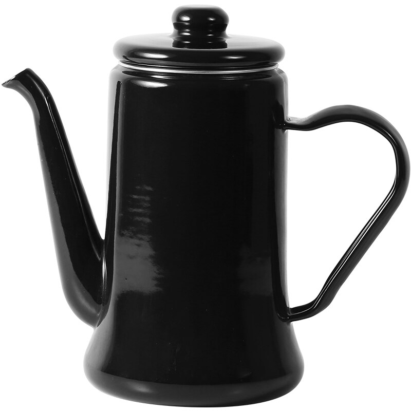 Porcelain enamel curled retro coffee pot small mou... – Grandado