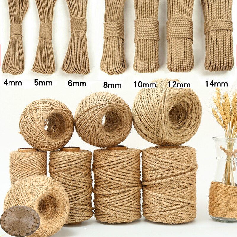 1-14Mm 100% Natuurlijke Jute Touw Vintage Jute Tou... – Vicedeal