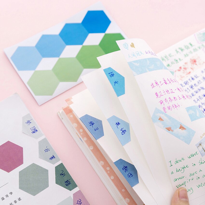 24pcs/pack Gradient Color Hexagon Index Classifica... – Grandado