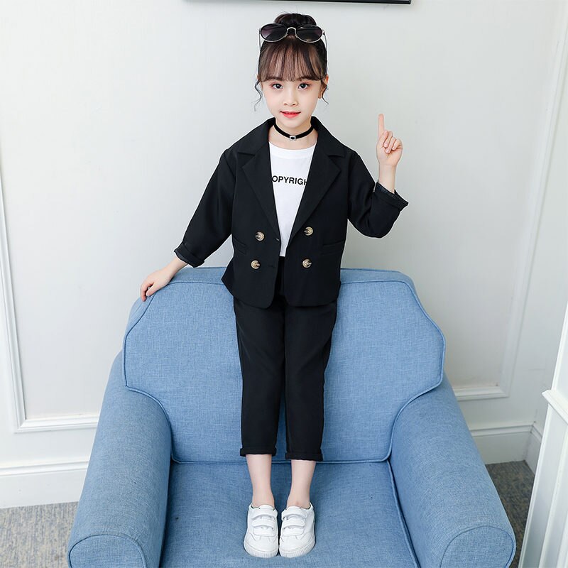 Wedding Kids Suit for Girls Formal Blazer Pant Sui... – Grandado