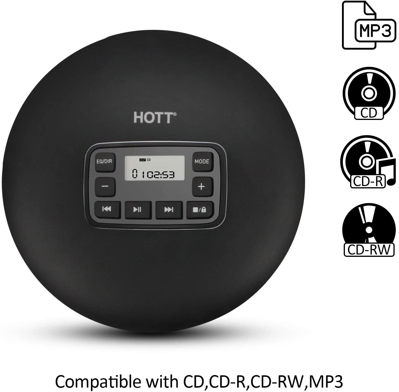 HOTT CD204 Portable CD Player, Personal Compact CD... – Vicedeal