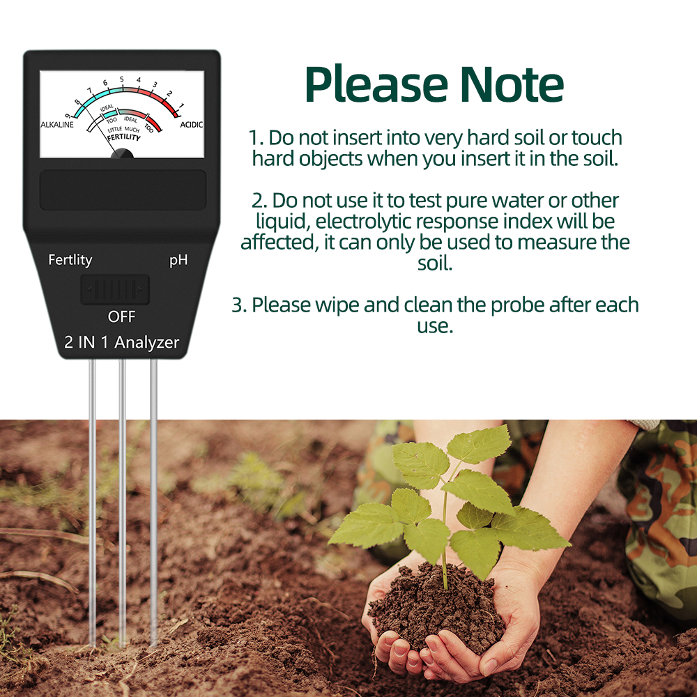 2 in 1 Soil PH Meter Acidity Tester Fertility Mete... – Grandado