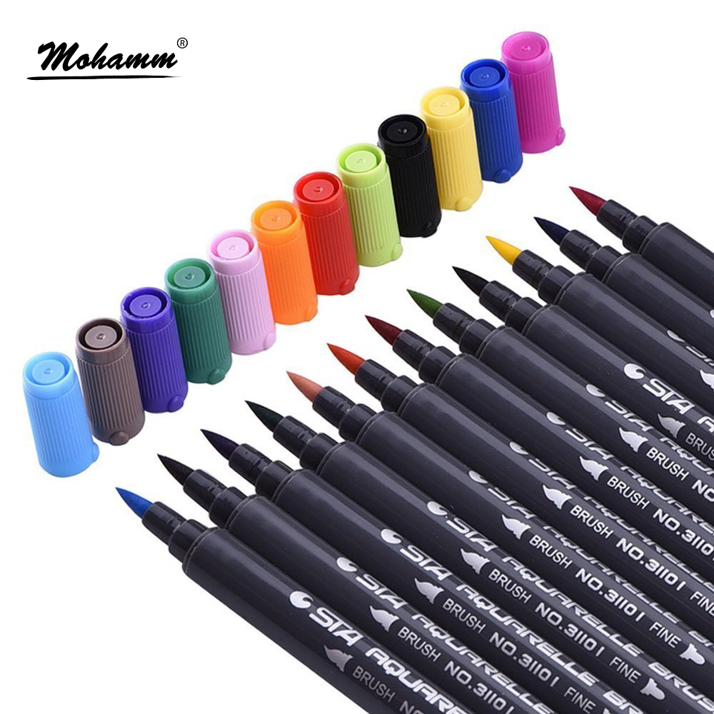 STA 12/24/36/48/80 Colors Dual Tips Watercolor Bru... – Grandado