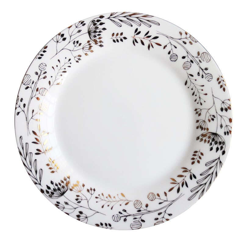 British ceramic golden leaves fresh delicate plate... – Grandado