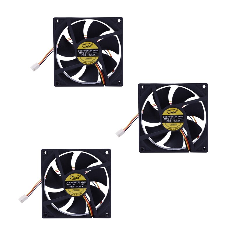 3X 3 Pin 90mm 25mm Cooler Fan Heatsink Cooling Rad... – Grandado