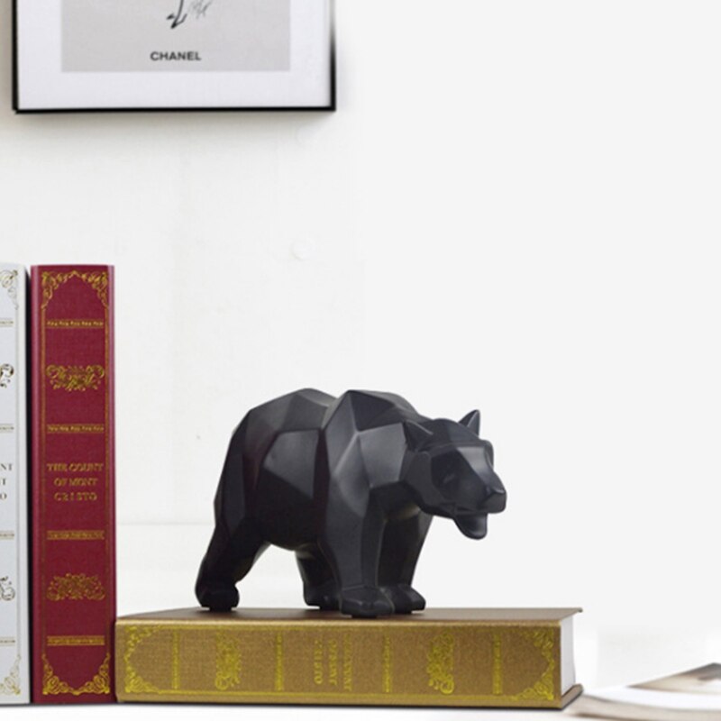 Bear Resin Statue Model Black Bear Sculpture Geome... – Grandado