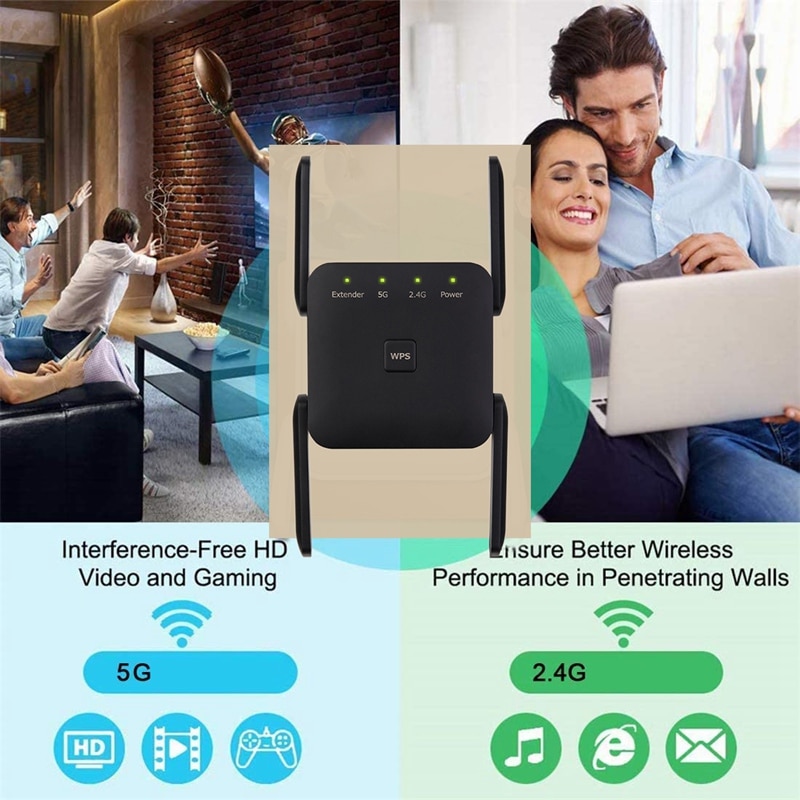 5G Wifi Repeater 5G/2.4G Wifi Extender 1200Mbps Ro... – Grandado