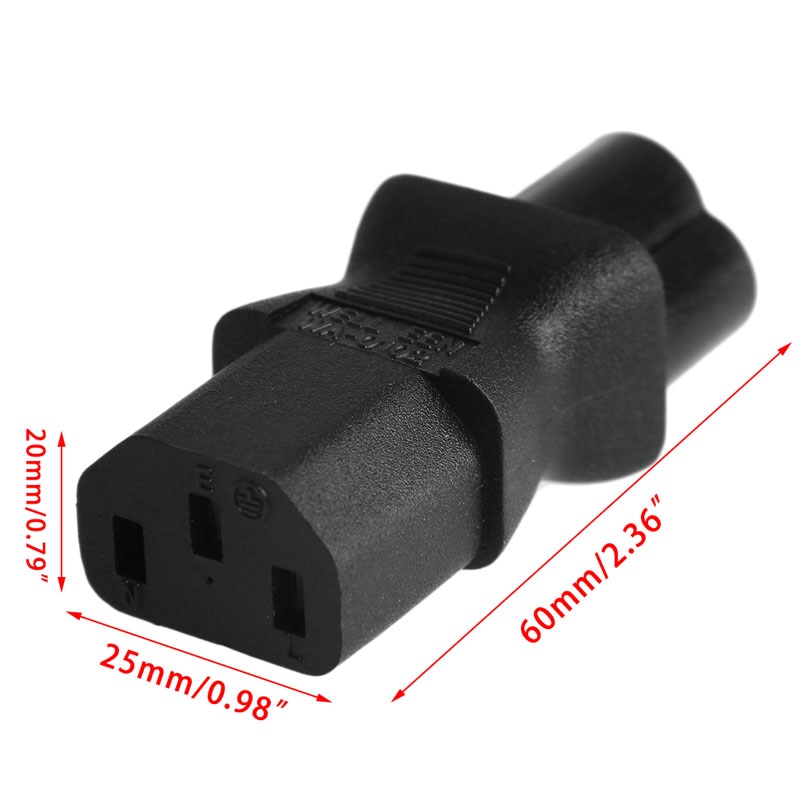 IEC 320 3-Pin C13 Female To C6 Male Cloverleaf Plu... – Grandado