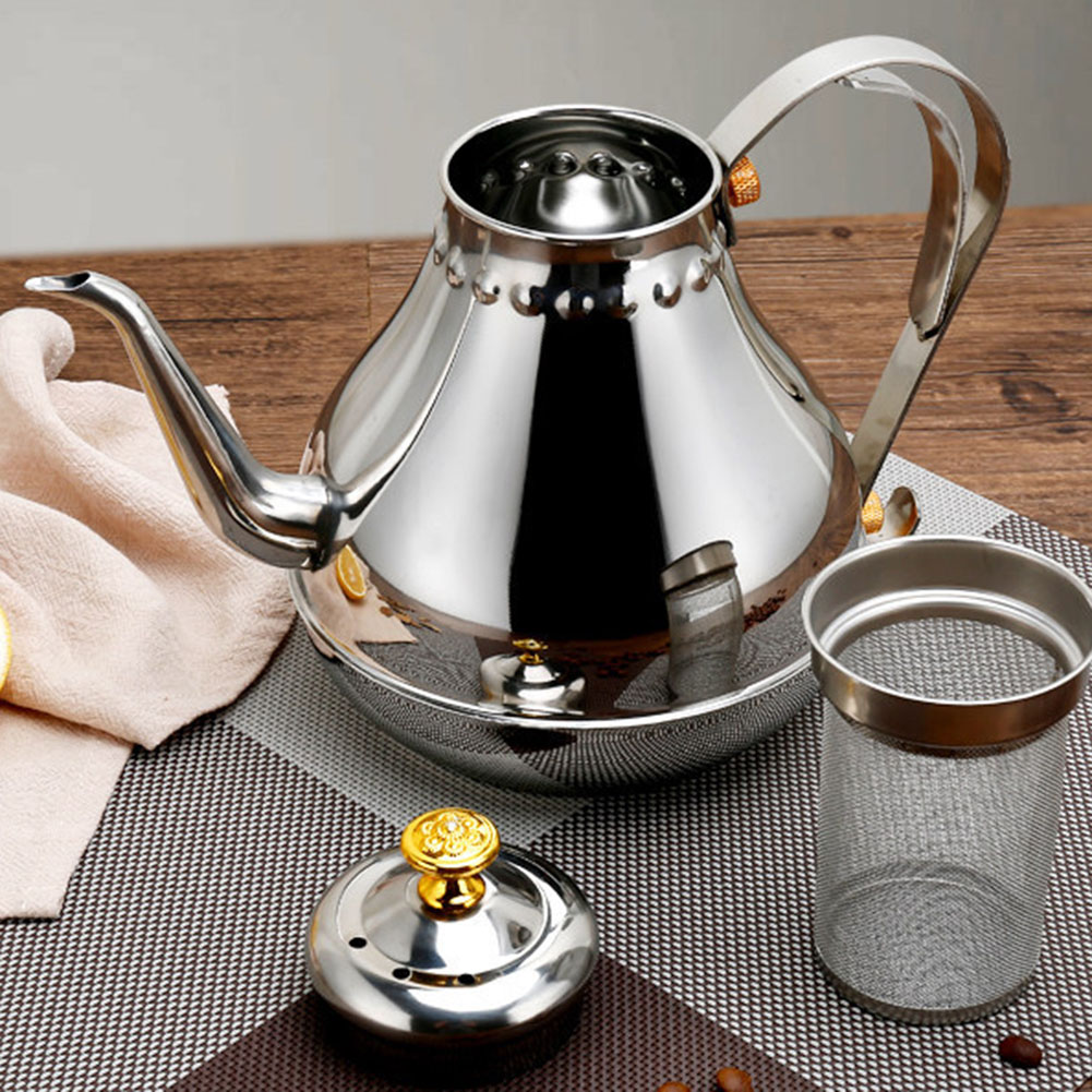 Skiva guld rostfritt stål tekanna svanhals häll ka... – Grandado