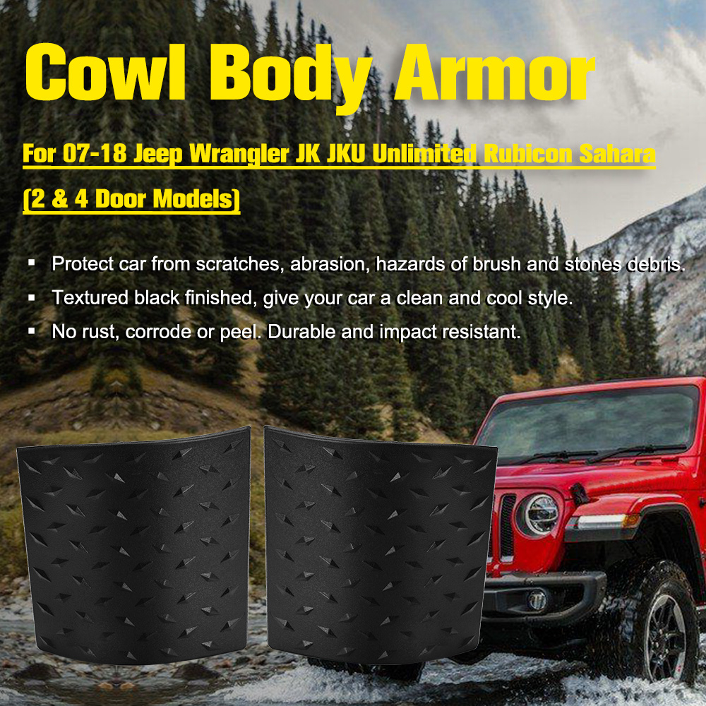 2 PCS Black ABS Car Cowl Body Armor Outer Engine H... – Grandado