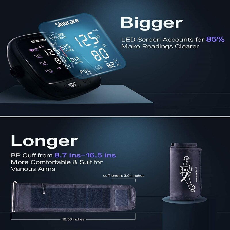 Sinocare Blood Pressure Monitor Automatic BP Machi... – Grandado