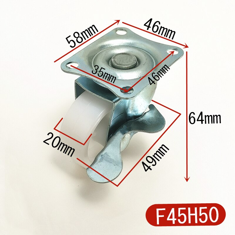 4pcs/Lot White PP Nylon Universal Swivel Casters F... – Grandado