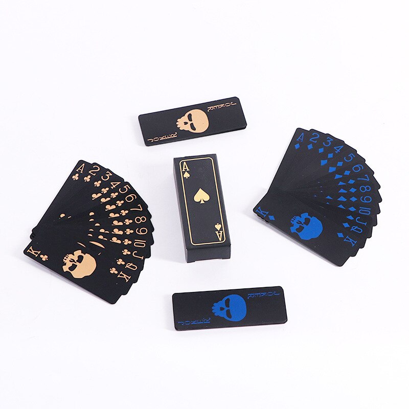 54 PCS Waterproof Black Playing Cards Plastic PVC ... – Vicedeal