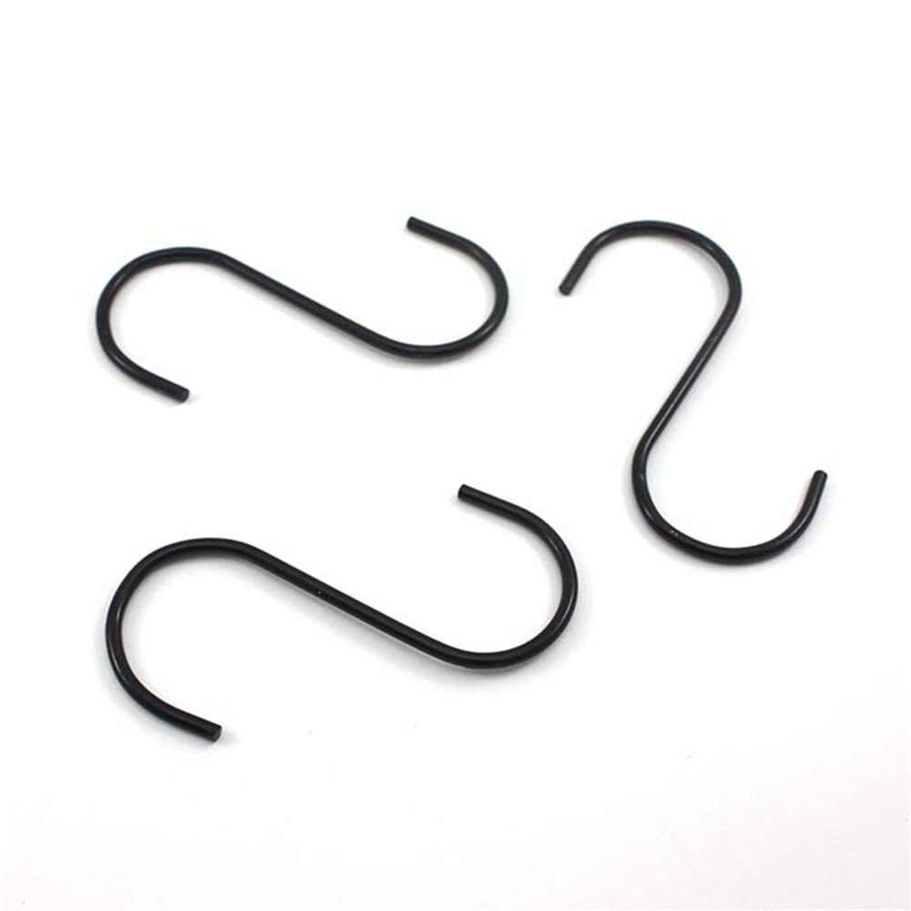 3 stk sorte s formede kroge bøjleholder rustfrit s... – Grandado