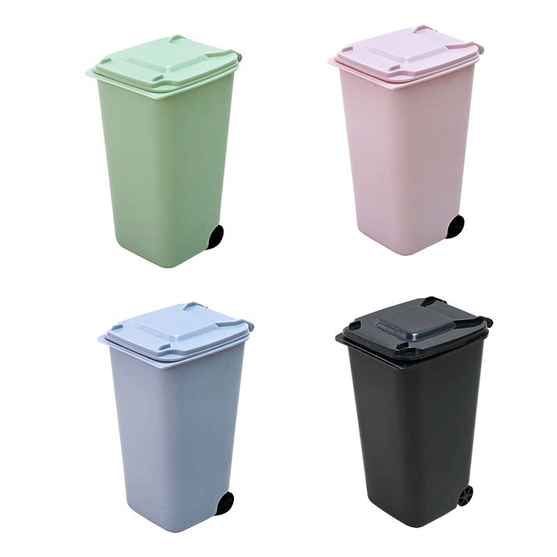 Mini Desktop Plastic Waste Bins with Lid Trash Can... – Vicedeal