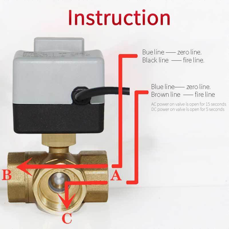 AC220V 3-way electric motorized ball valve three w... – Vicedeal