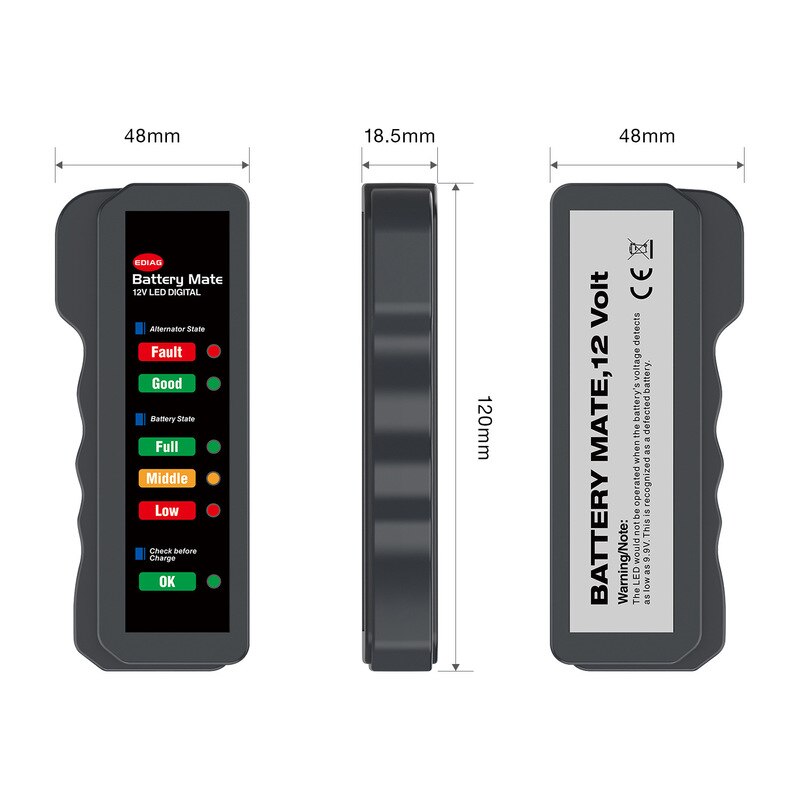 Car Battey Tester LED Light Display Fault Diagnosi... – Vicedeal