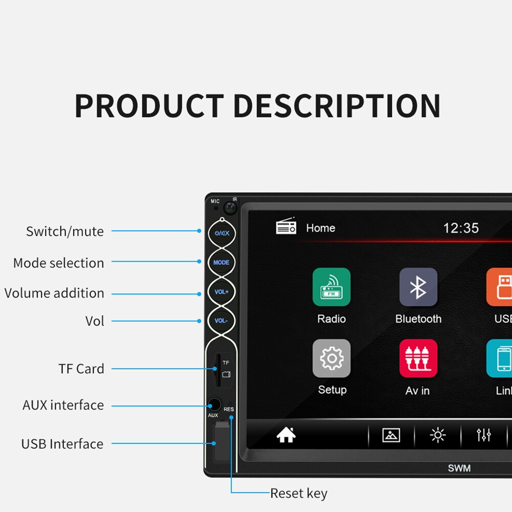 Amprime Autoradio 2 Din Auto Radio 7 "Touch Screen... – Vicedeal