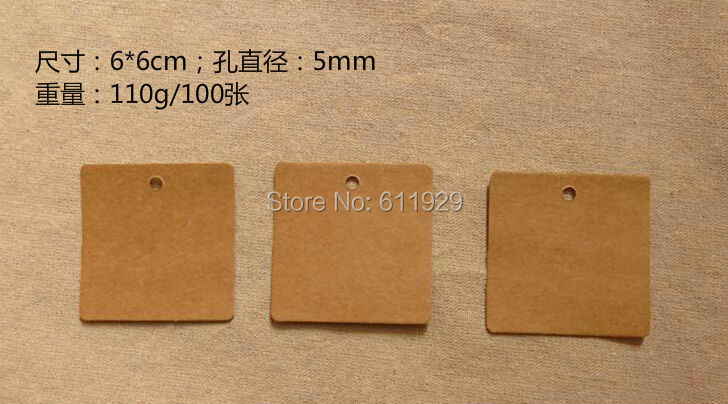 blank square kraft paper tags 6x6cm/baking price t... – Grandado