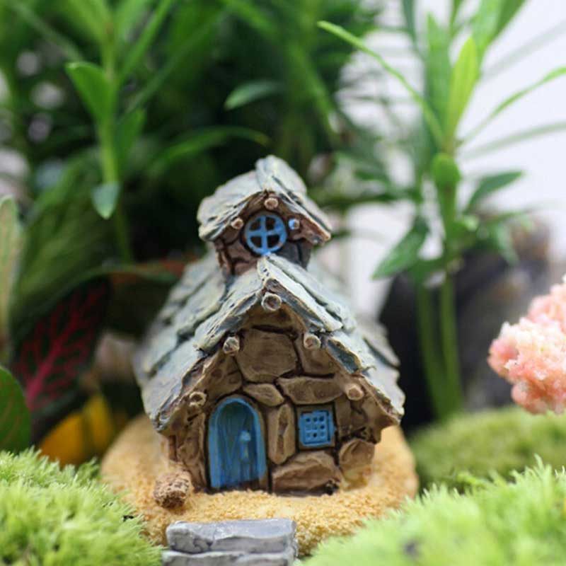 Stone House Fairy Garden Miniature Craft Micro Cot... – Grandado