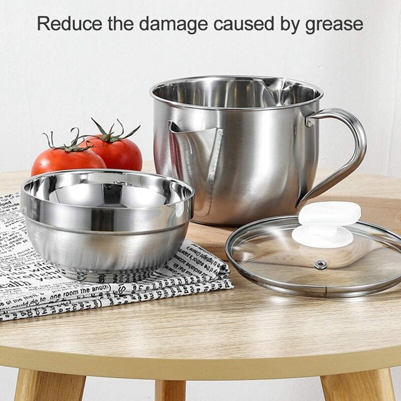 1000ML Stainless Steel Oil Separator, Oil Filter B... – Grandado