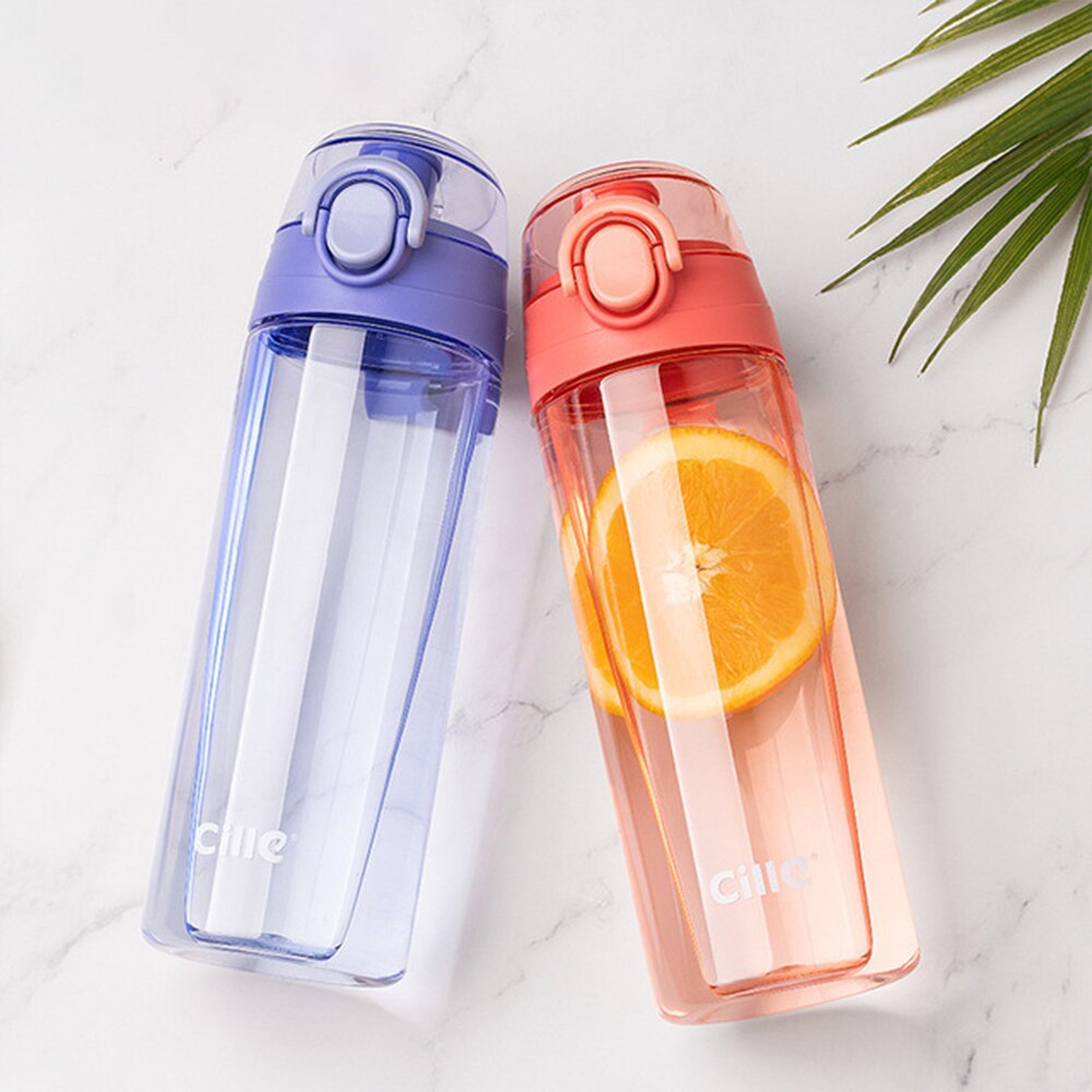 620Ml Plastic Waterfles Met Stro Draagbare Gym Fit... – Grandado