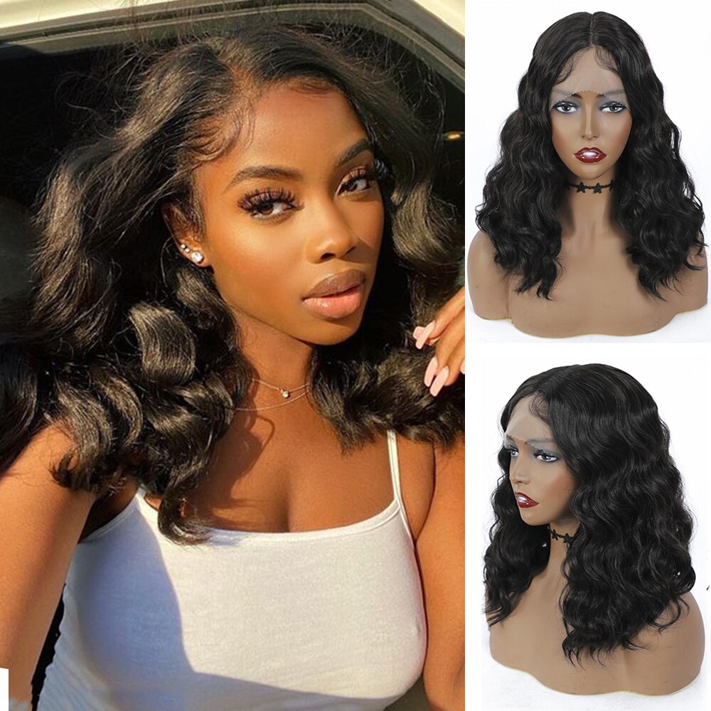 Short Bob Synthetic Lace Wig Loose Wave Hair Middl... – Vicedeal
