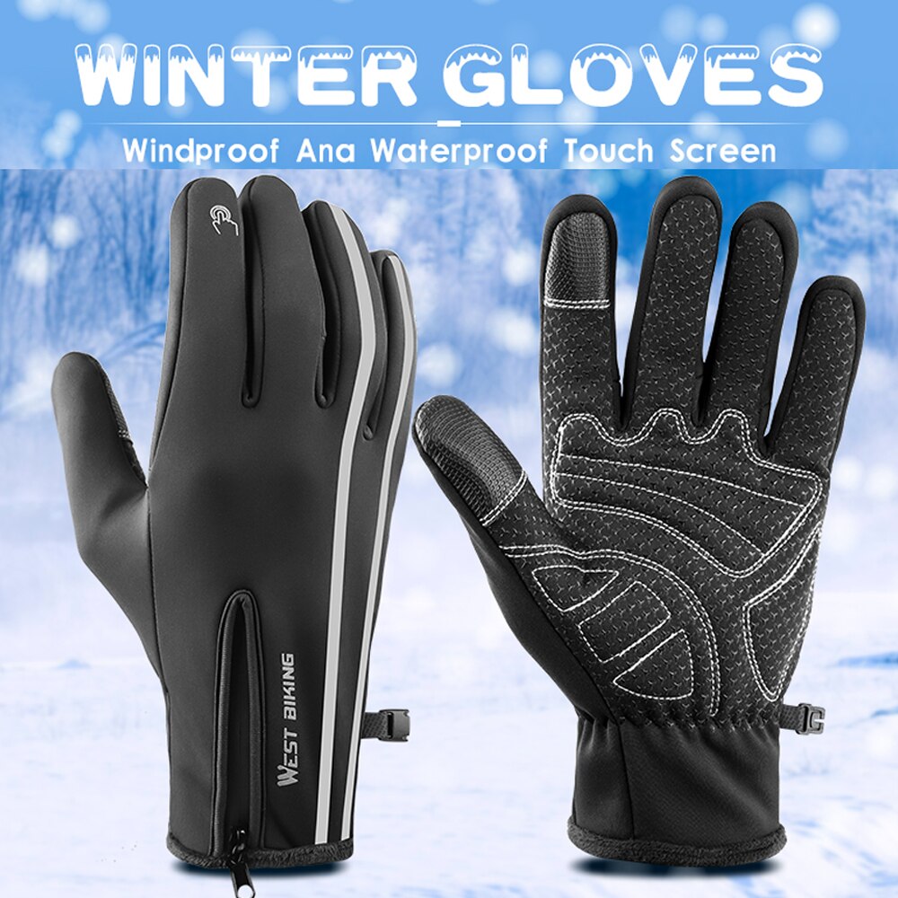 WEST BIKING Sport Gloves Winter Thermal Fleece Glo... – Grandado