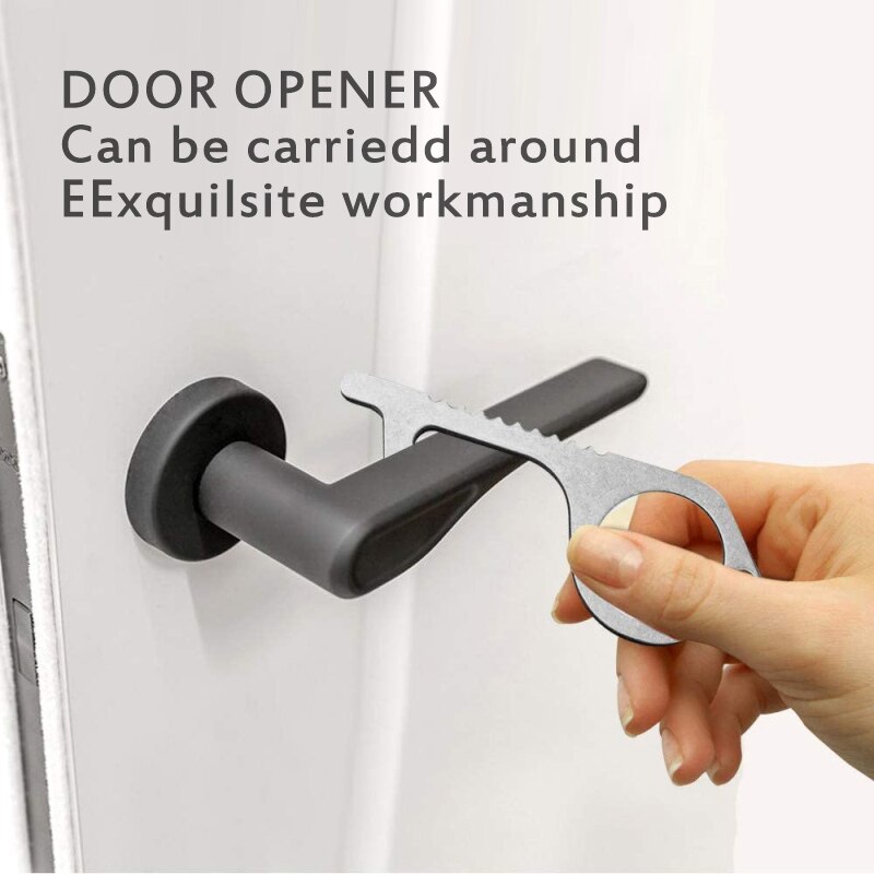 Silver And Brass Portable Contactless Safety Door ... – Vicedeal